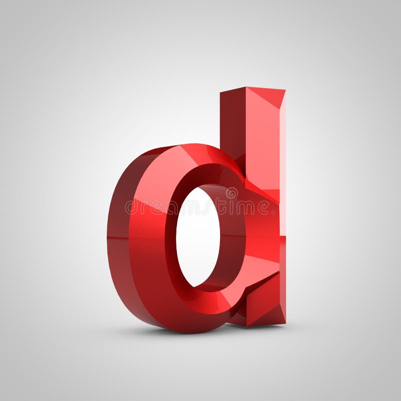 Red Glossy Chiseled Letter D Lowercase Stock Illustration ...