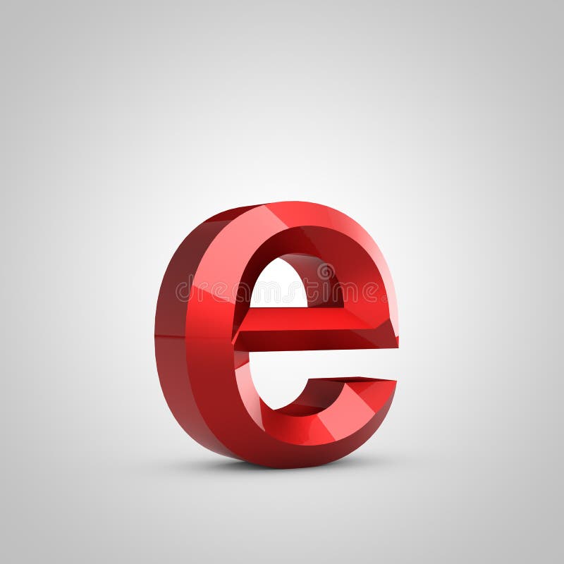 Red Glossy Chiseled Letter E Lowercase Stock Illustration ...