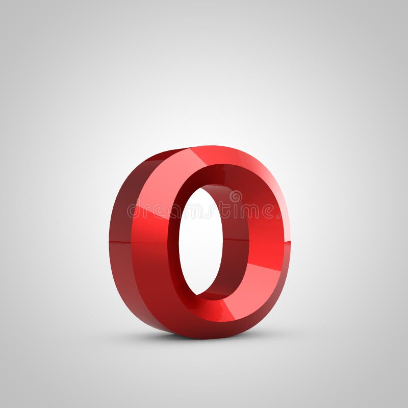 Red Glossy Chiseled Letter O Lowercase Stock Illustration ...
