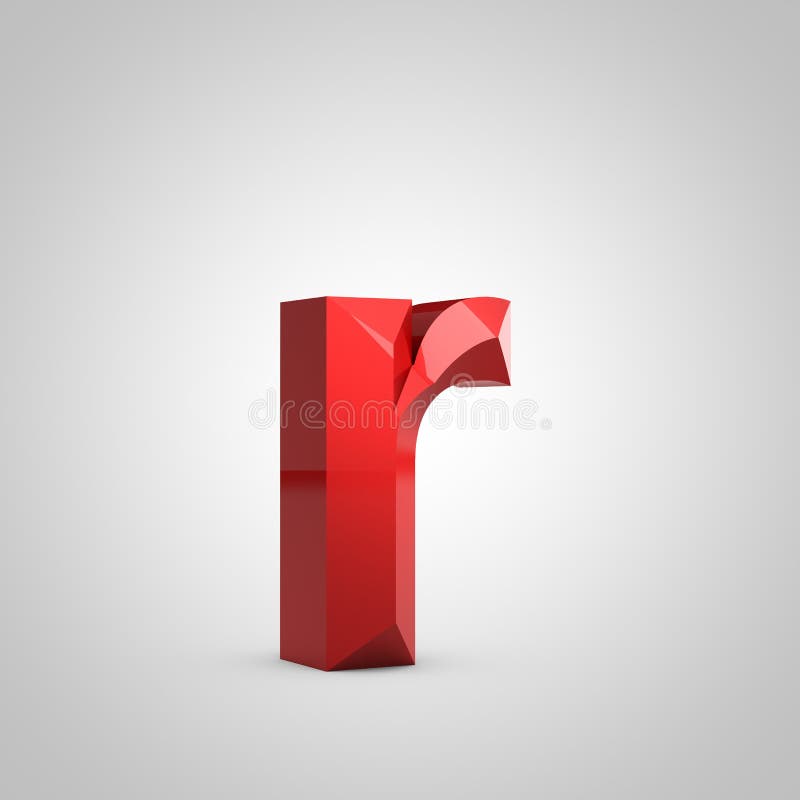 Red Glossy Chiseled Letter R Lowercase Stock Illustration ...