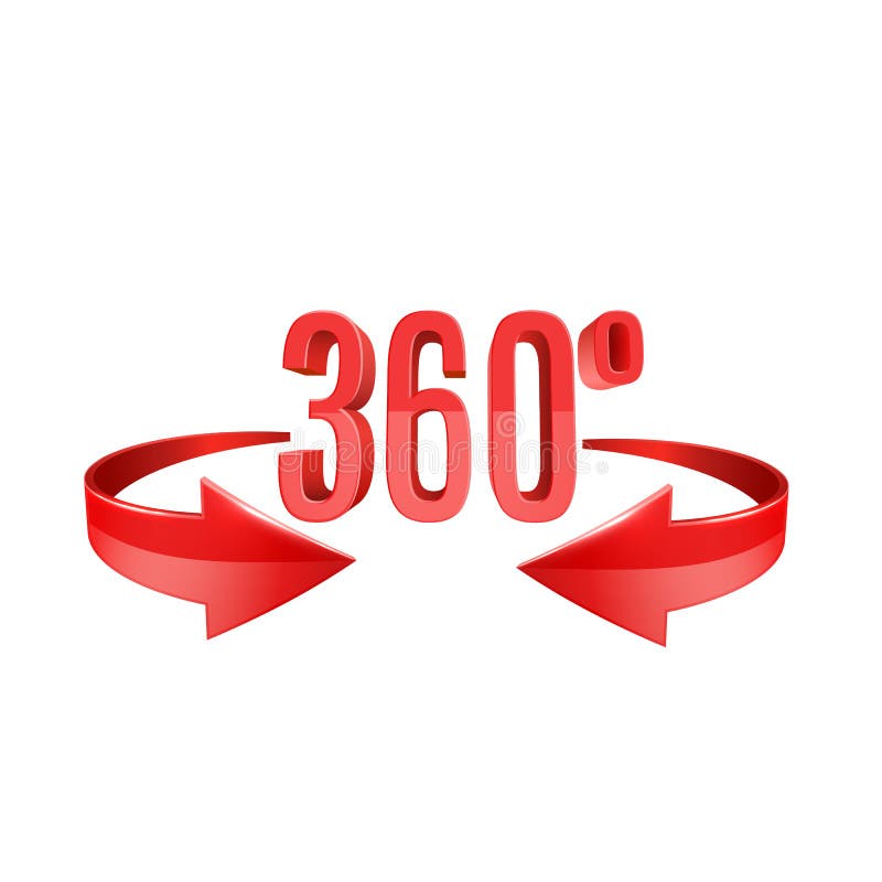 Red Glossy 3D Arrow 360 Sing. Arrow Vector Icon Stock Vector ...
