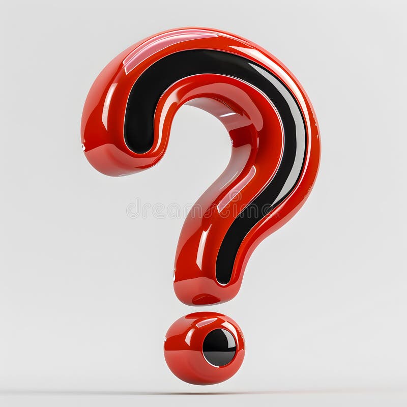 A Red Glossy 3D Question Mark on a White Background, Symbolizing ...