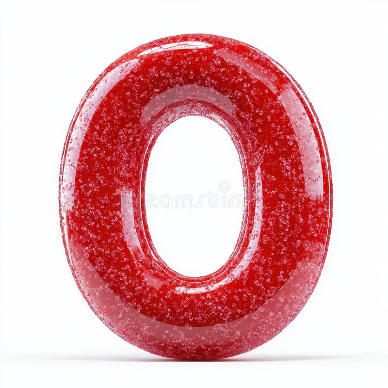 A Red, Glossy, Donut-shaped Candy with a Sugary Texture Stock ...