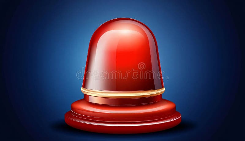 Red Glossy Emergency Light Beacon 3D Render High Quality Image Stock ...