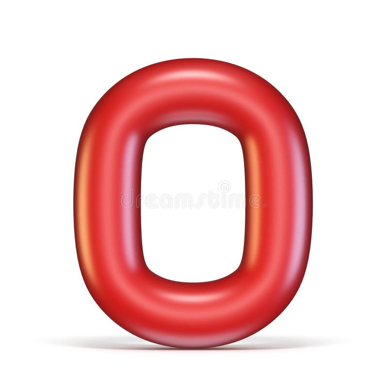 Glossy Red Zero Percent Sign Isolated on White. Percentage, No ...