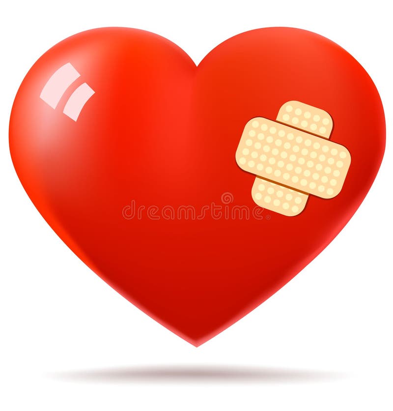 Repaired heart stock illustration. Illustration of shape - 60265615