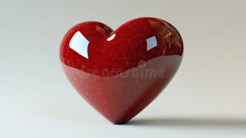 A Red Glossy Heart Shaped Object Isolated Stock Illustration ...