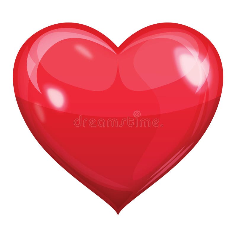 Red glossy heart vector stock vector. Illustration of valentine - 49259711