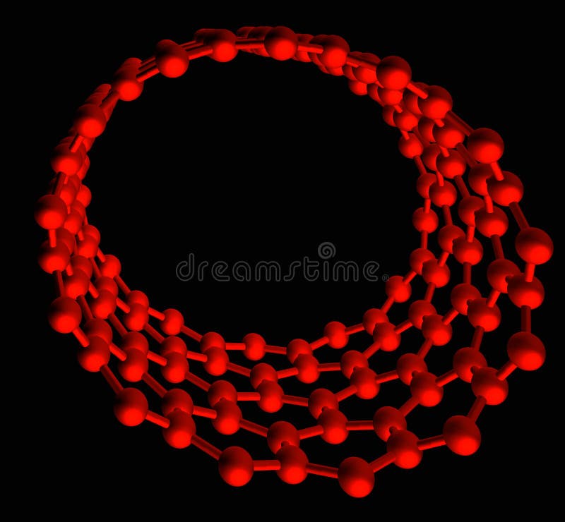 Red Glossy Nanotube on Black Stock Illustration - Illustration of ...
