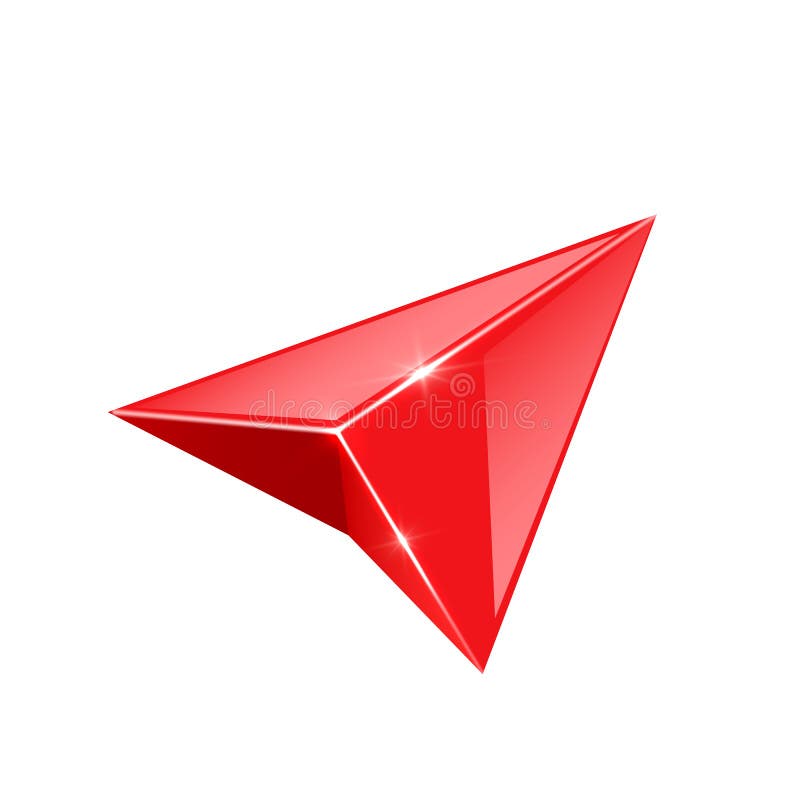 Red Glossy 3D Arrow 360 Sing. Arrow Vector Icon Stock Vector ...