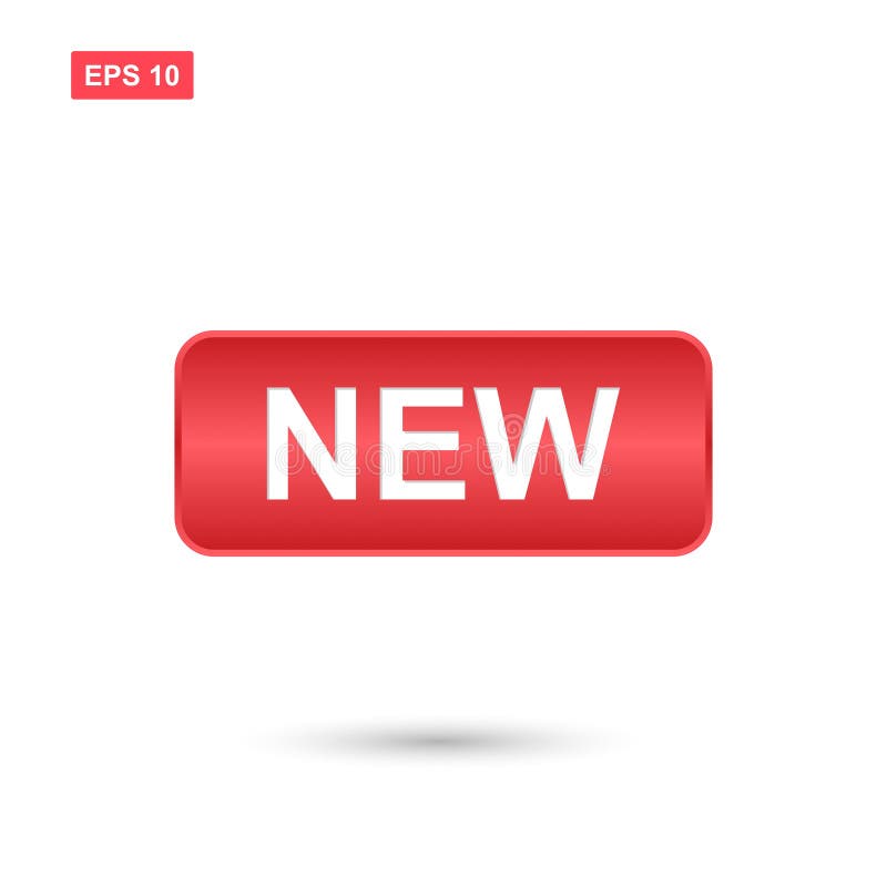 Red Glossy New Button Vector Isolated Stock Vector - Illustration of ...