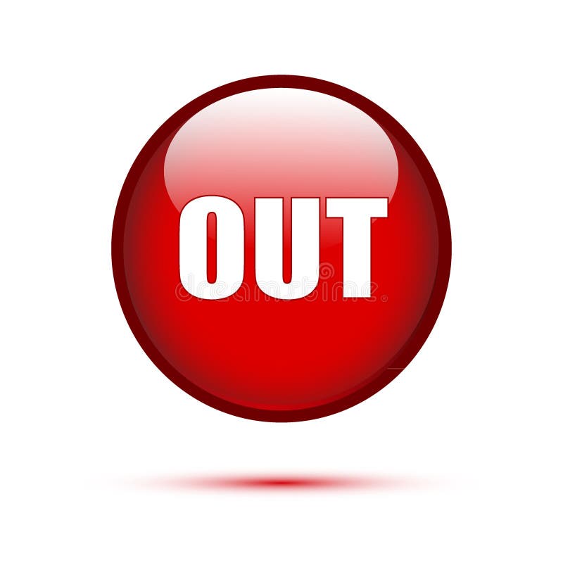 Red glossy out button stock vector. Illustration of graphic - 97449464