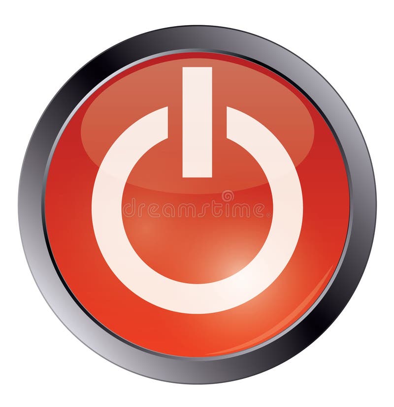 Glossy power button stock vector. Illustration of circle - 6930267