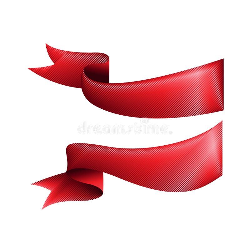Red Glossy Ribbon Vector Banners Set. Vector Stock Vector ...
