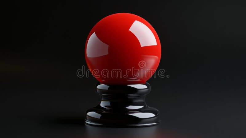 Red Glossy Sphere on Black Stand Stock Illustration - Illustration of ...