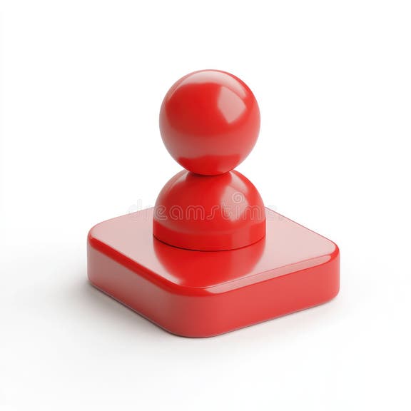 Abstract Red 3D User Icon on Square Base Stock Illustration ...
