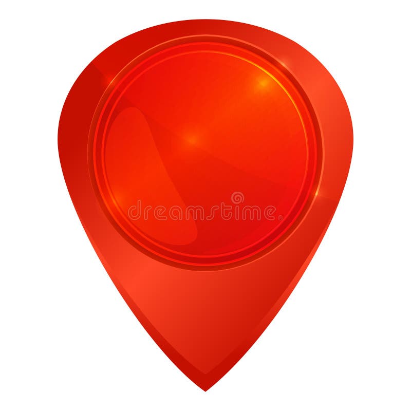 Red Glossy Vector Blank Tag on Map. Stock Vector - Illustration of ...
