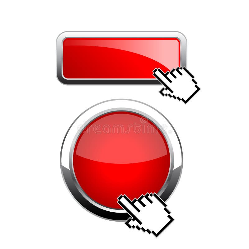 Red glossy web button stock vector. Illustration of business - 134457856