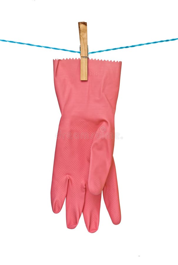 Red glove drying on rope stock photo. Image of glove - 11508238