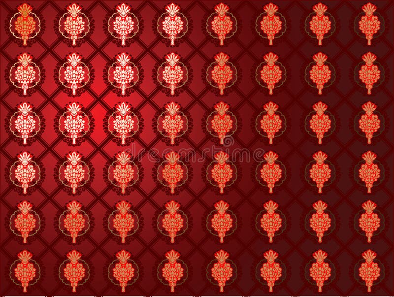 Red Glow Gold Seamless Wallpaper. Stock Vector - Illustration of ...