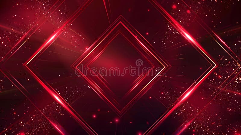 Red Glowing Geometric Frame Abstract Background - AI Generated Stock ...