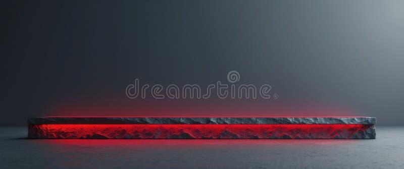 Red Glowing Border with Slate Texture Providing Empty Space for Custom ...