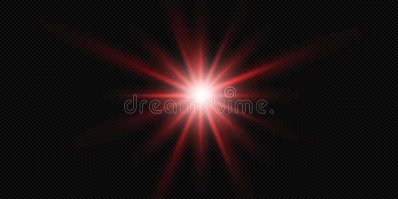 Red Glowing Circle of Light Burst, Star, Explosion Stock Illustration ...