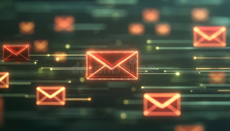 Digital Email Icon Futuristic Data Flow Background Stock Photos - Free ...