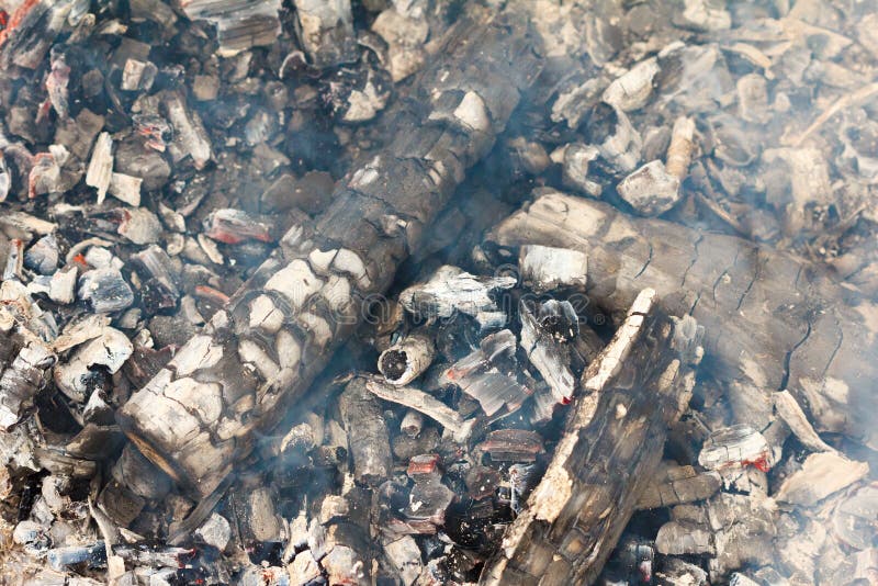 Red Glowing Fire Coals with Smoke Stock Photo - Image of burn, iron ...