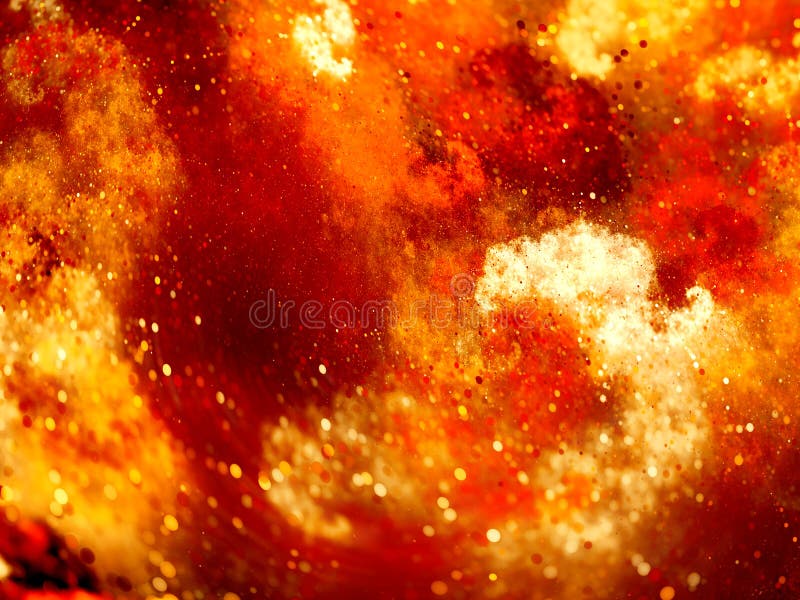 Red Glowing Fire Nebula in Space Stock Illustration - Illustration of ...