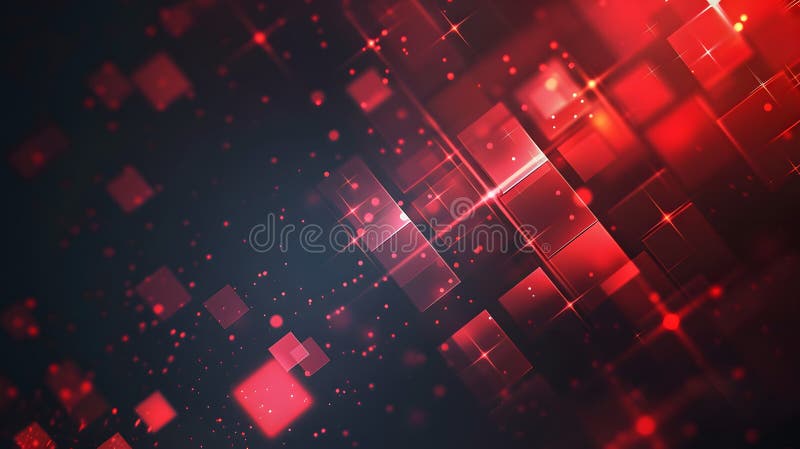 Red Glowing Light Effect with Square Shapes and Dots - AI Generated ...