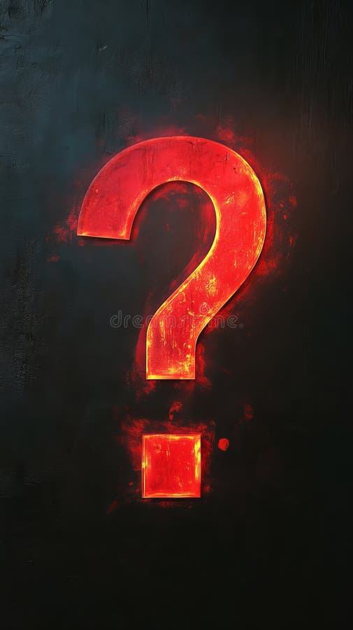 Glowing Question Mark Sign Illuminated Dark Grunge Background Stock ...