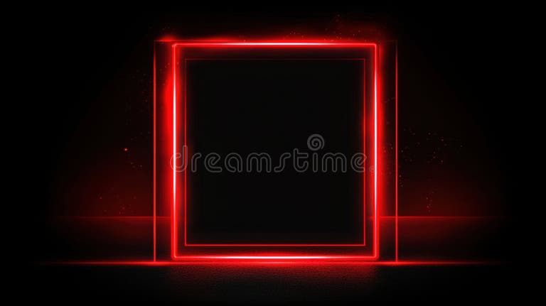 A Red Glowing Rectangle with a Black Center. Stock Photo - Image of ...