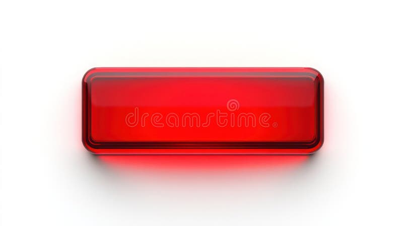 Red Glowing Rectangle Button Isolated on White Created with Generative ...