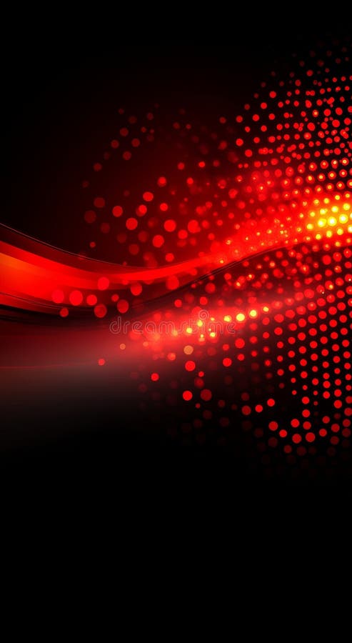 A Red Glowing Sphere is Set Against a Digital Art Abstract Background ...