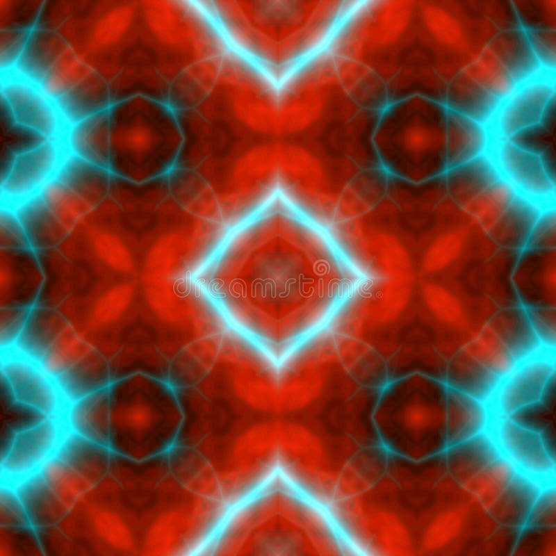 Red and Glowing Turquoise Abstract Design Stock Illustration ...