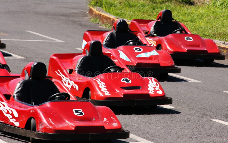 Red Go Karts stock photo. Image of four, race, track, racing - 4826862