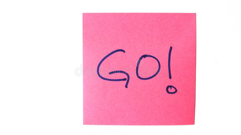 Red Go! Post it Used To Innovation Stock Image - Image of business ...