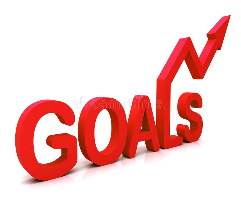 Red Goals Word Shows Objectives Hope and Future Stock Illustration ...