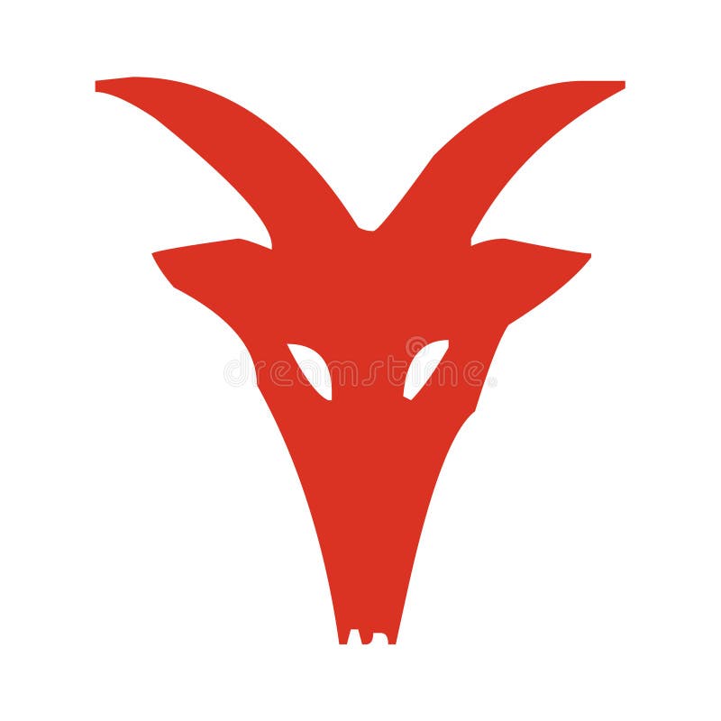Red Goat Devil Evil Icon stock vector. Illustration of satan - 308120794