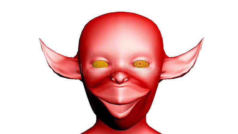 Red goblin opens his mouth stock video. Video of concept - 201136067