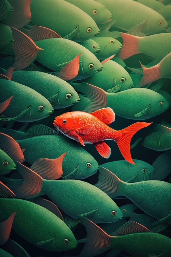 Red Going in Different Way. Conceptual Illustration of Think ...