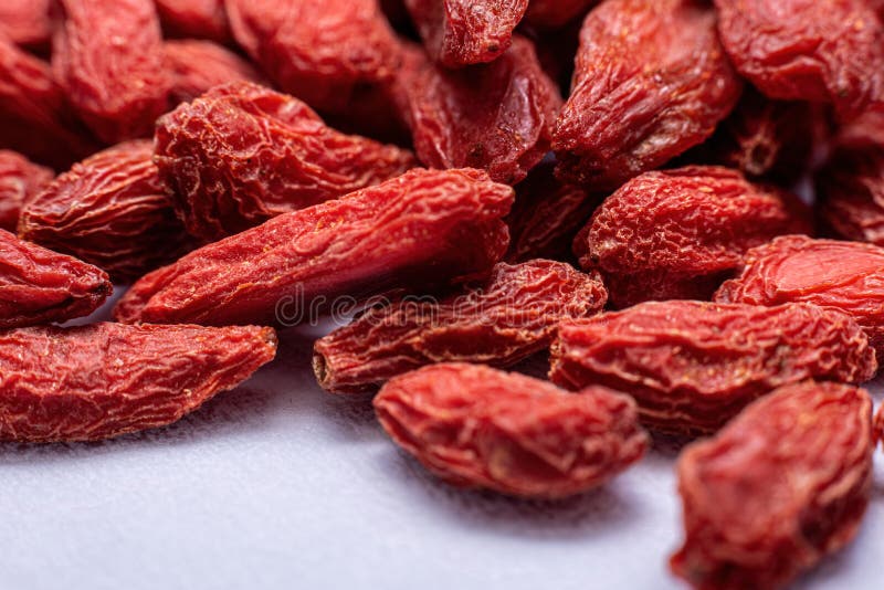 Red Goji Berries on a White Background Stock Photo - Image of food ...