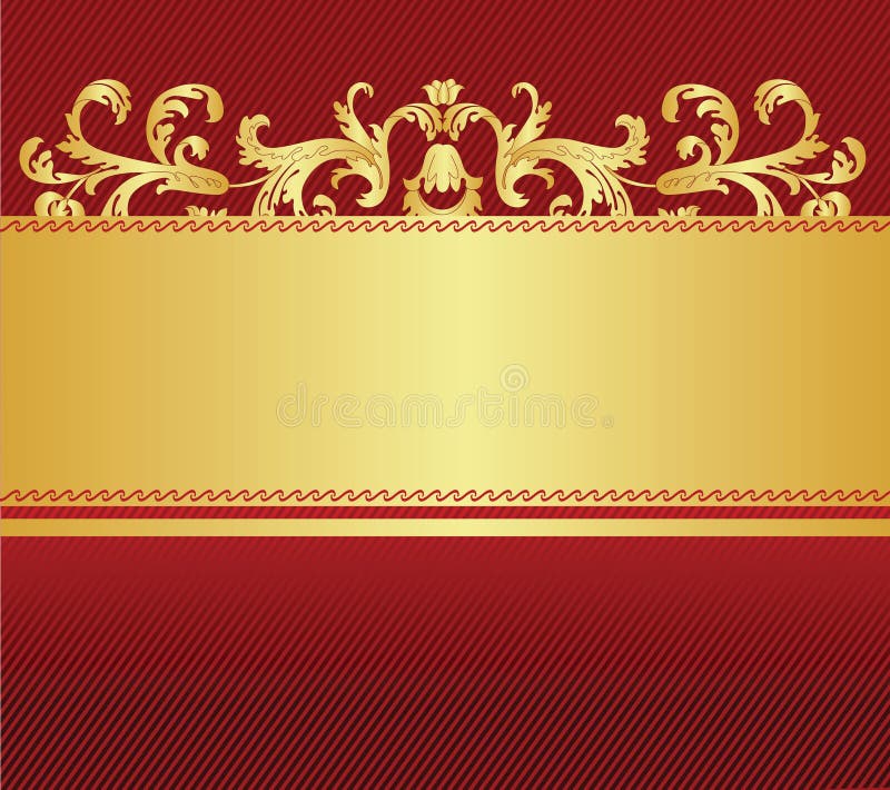 Red with gold background stock vector. Illustration of greeting - 9575754