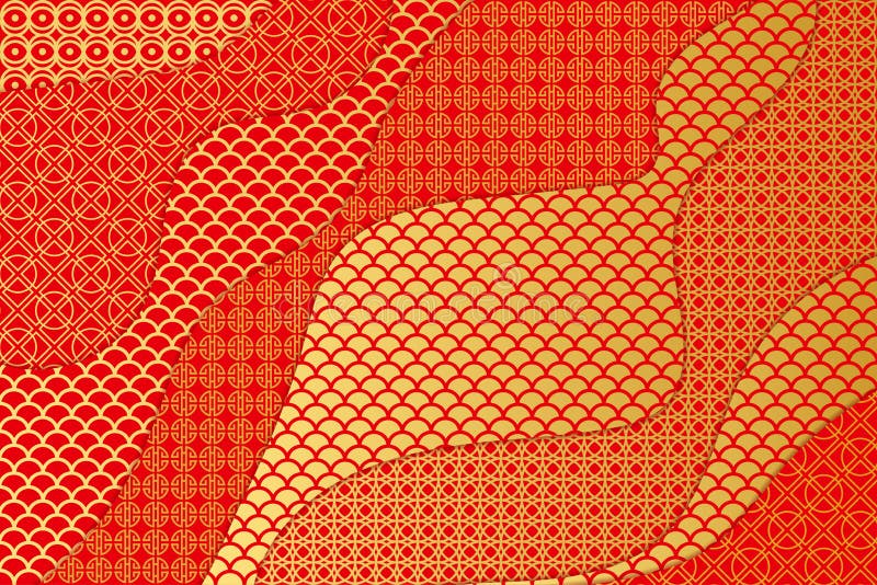 Red and Gold Background for Chinese New Year Greeting Card Stock Vector ...