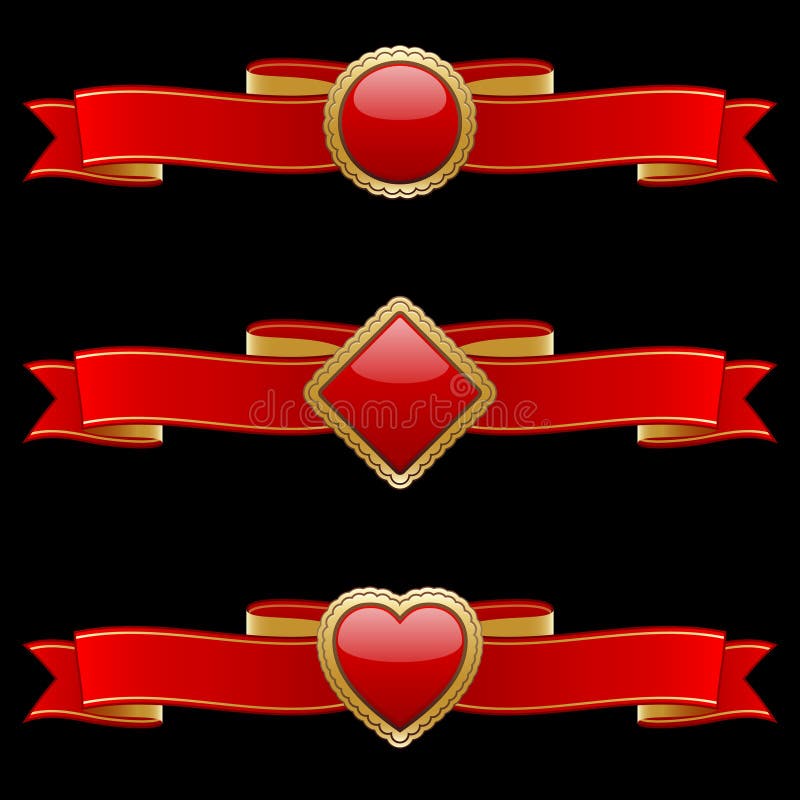 Red and Gold Banner Elements Stock Vector - Illustration of clothing ...