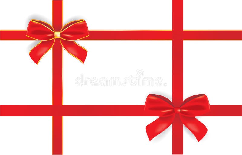 Red Gold Bow Ribbon Banner. Vector Gradient Banner Illustration Stock ...