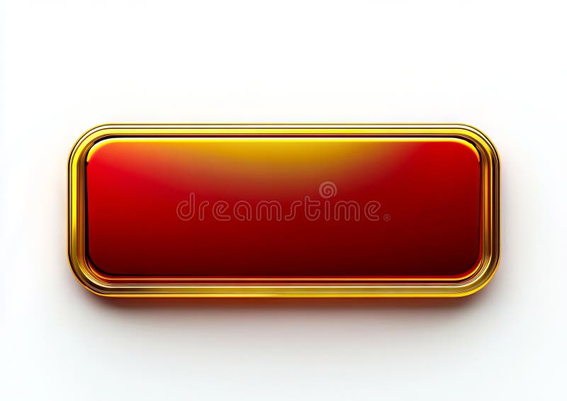 A Red and Gold Button on a White Background Stock Image - Image of ...