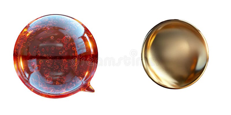 Red and Gold Capsules on a White Background Stock Image - Illustration ...