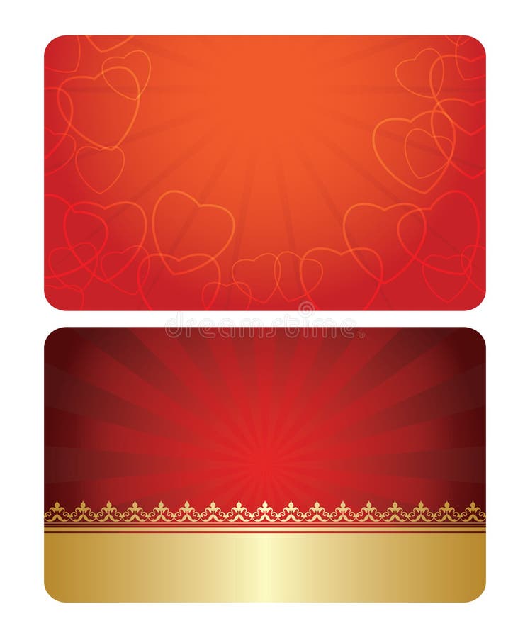 Red and Gold Vector Cards with Decorations - Templates Stock Vector ...